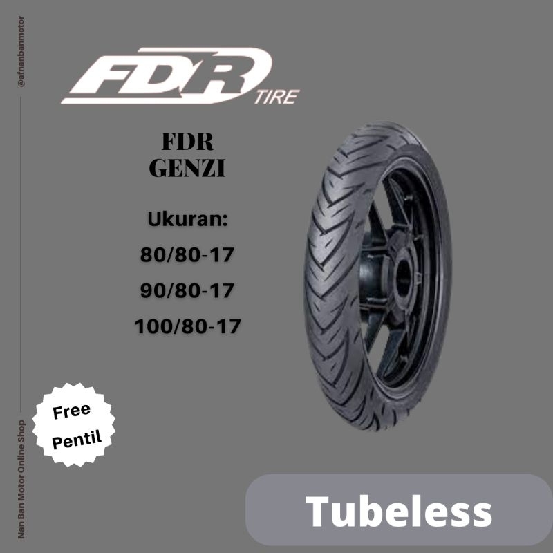 Jual BAN MOTOR FDR GENZI & GENZI PRO UKURAN 70/80-17, 80/80-17, 90/80-17 & 100/80-17 | Shopee ...