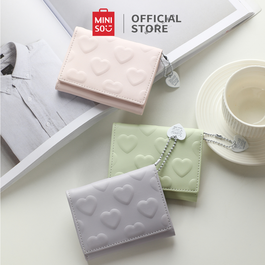 Jual MINISO Dompet Wanita Dompet Bifold Trifold Wallets Trifold Timbul ...