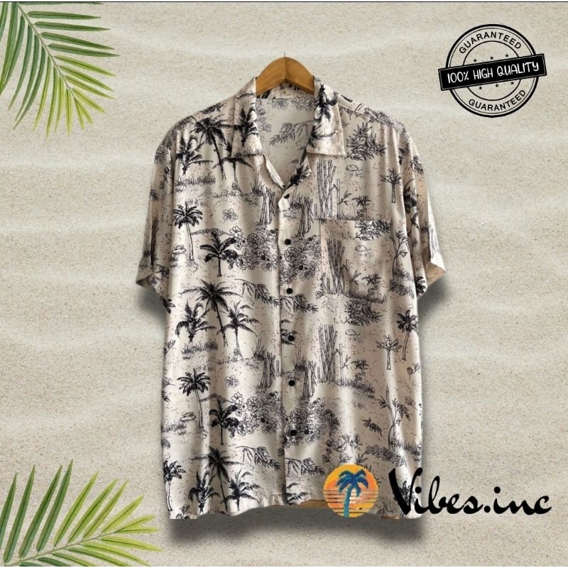Jual Kemeja Hawaiian Pantai Tropical Harian Casual Pria Wanita Big Size ...