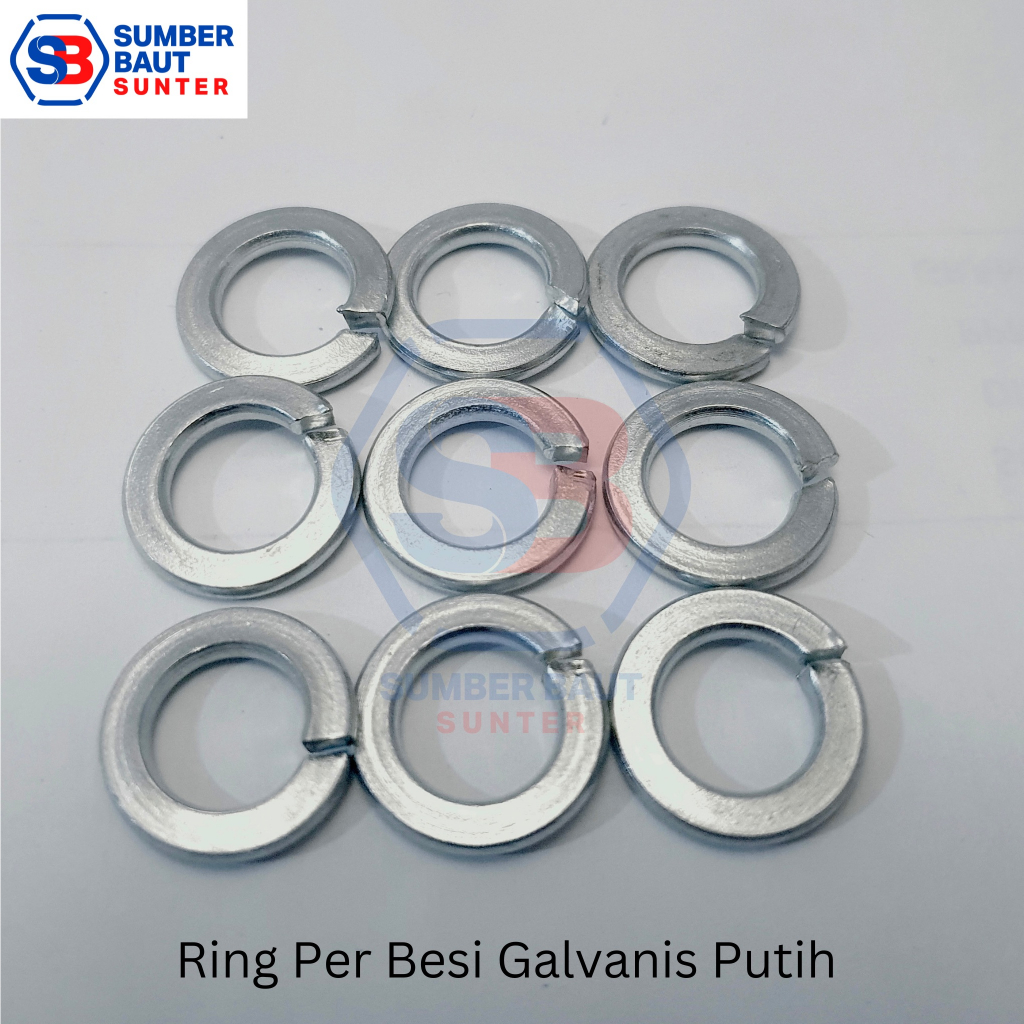 Jual M12 Ring Per Besi Putih / Kuning Galvanis 12mm Spring Washer ...