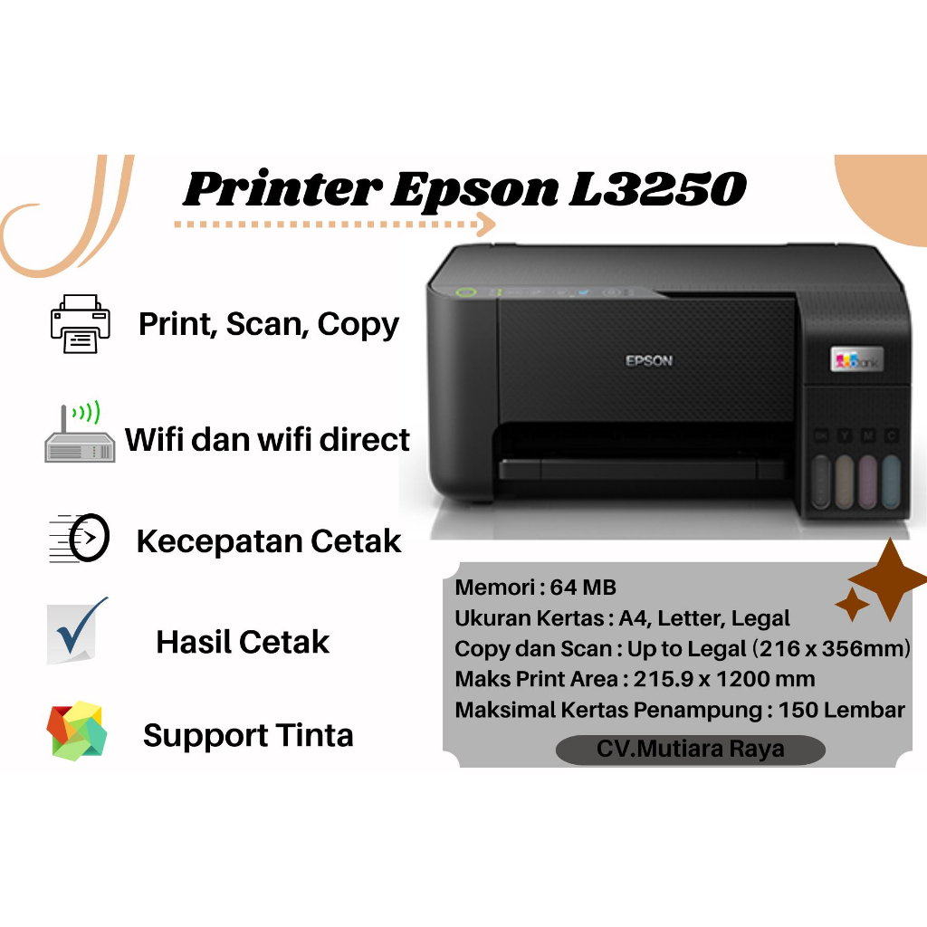 Jual PRINTER EPSON L3250 ALL IN ONE MERK (EPSON) | Shopee Indonesia