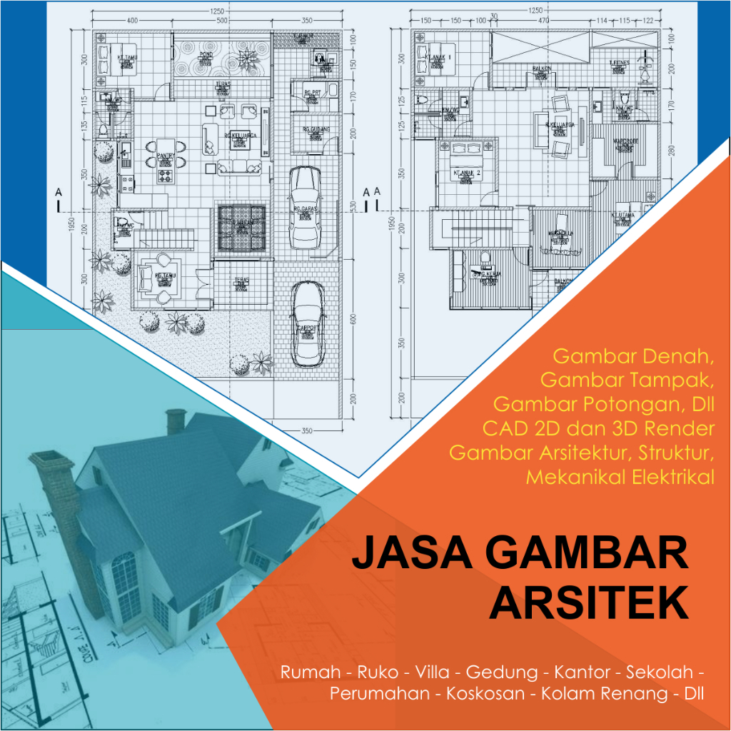 Jual Promo Jasa Desain Gambar Arsitek Desain Rumah Gambar Denah