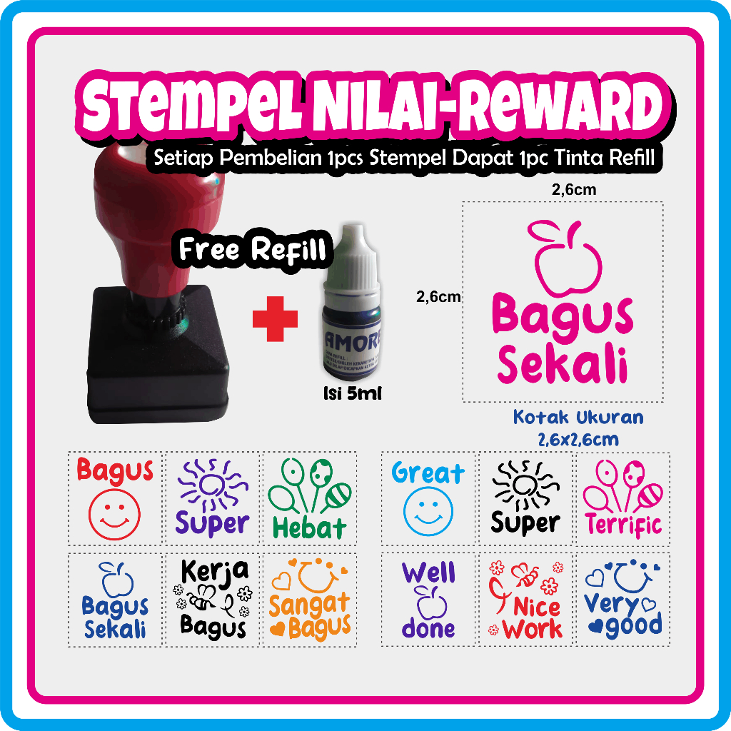 Jual STEMPEL NILAI | STEMPEL REWARD | STEMPEL GURU | Shopee Indonesia