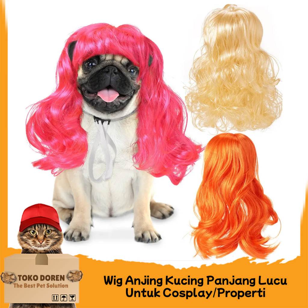 Jual Wig anjing kucing panjang lucu untuk cosplay atau properti ...