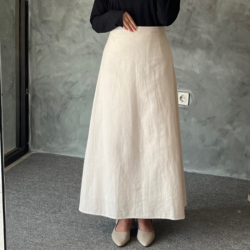 Jual YENA SKIRT by mykikstore / Rok Linen Premium Panjang / Rok A Line ...
