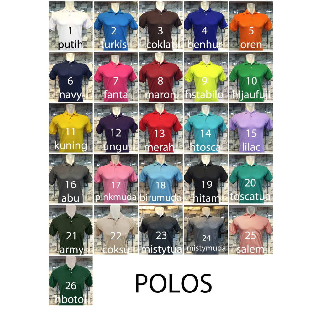 Jual BAJU POLO POLOS KAOS POLO KAOS KERAH BAJU KERAH POLOS | Shopee ...