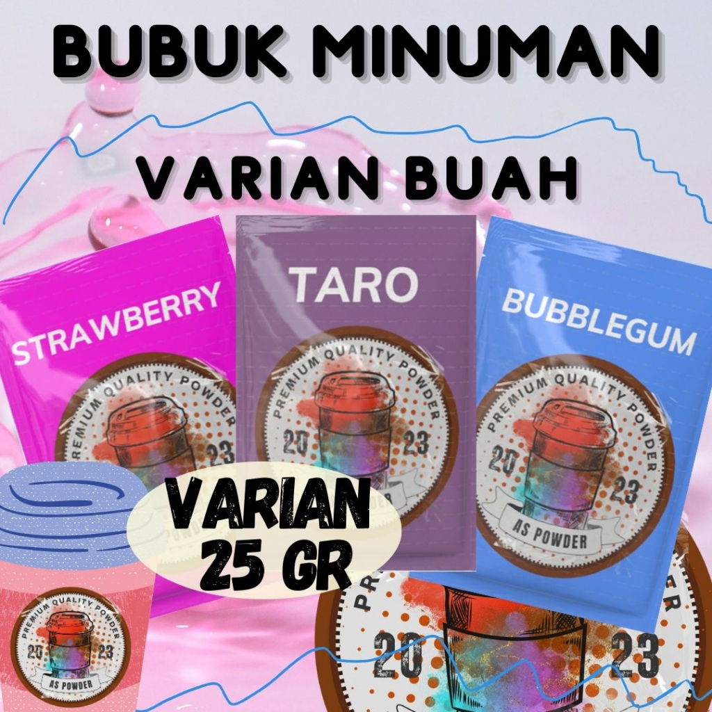 Jual BUBUK MINUMAN PREMIUM KEMASAN 25 GRAM SACHET POWDER MINUMAN BUBUK ...