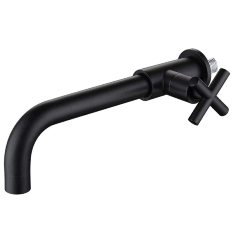 Jual Kran wastafel tembok hitam/Kran dinding hitam long. | Shopee Indonesia