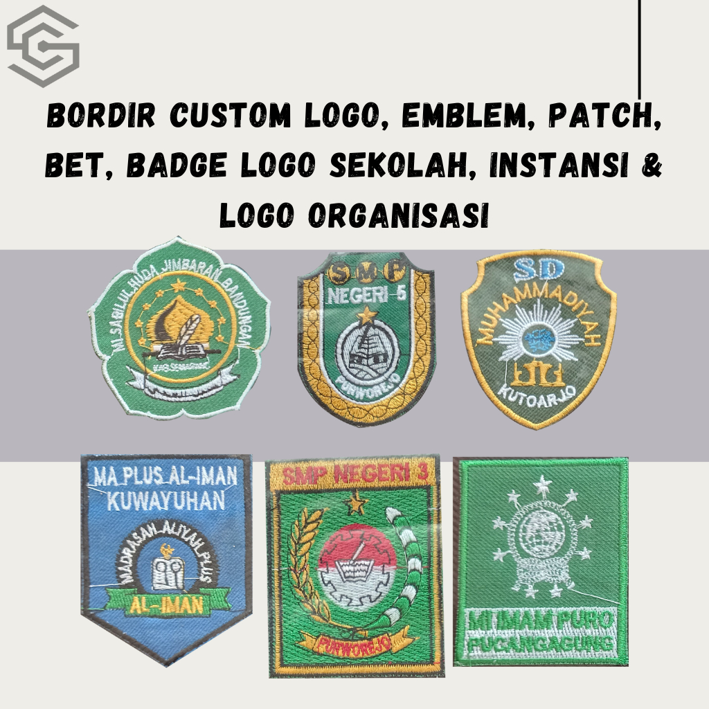 Jual Logo Patch Bet Bed Badge Bordir logo Sekolah, Logo Instansi dan ...