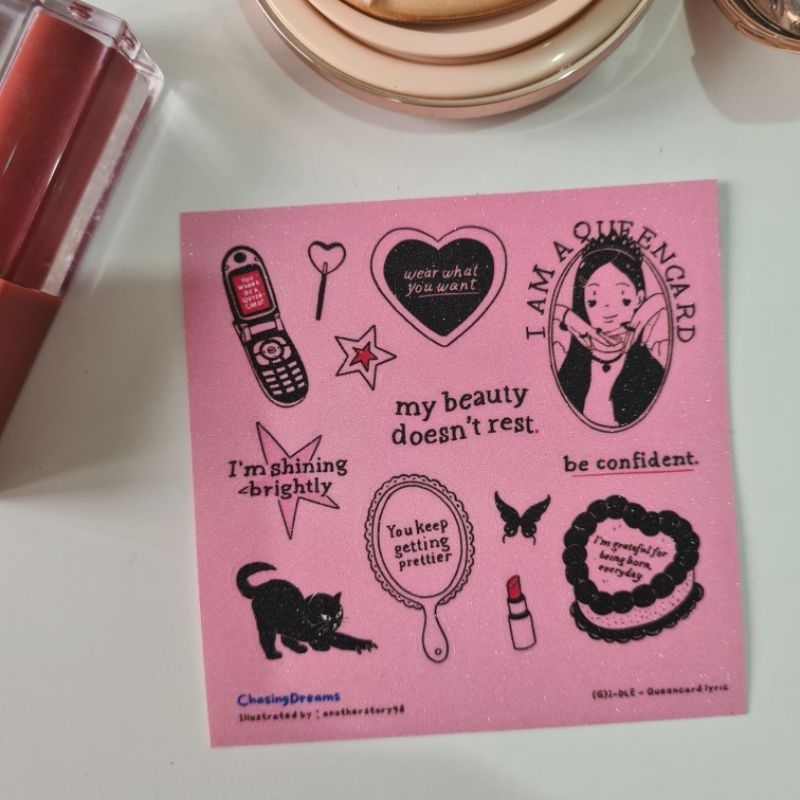 Jual G-IDLE Queencard Glitter Sticker sheet | chasingdreams | Shopee ...