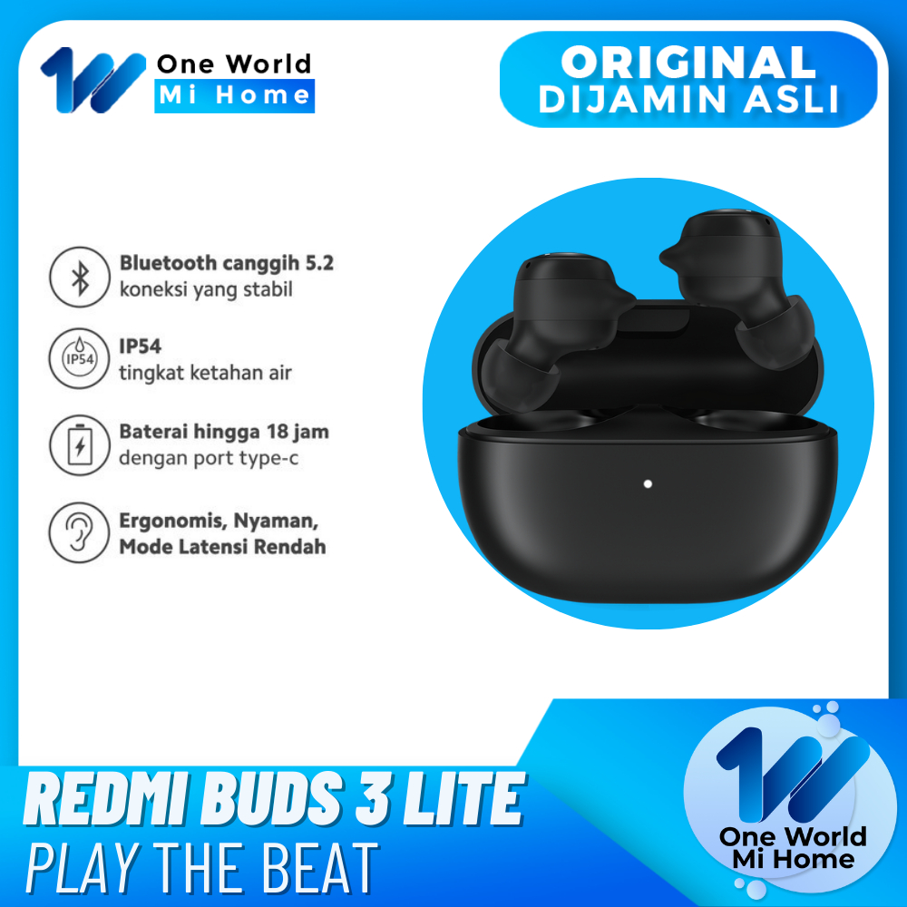 Jual Xiaomi Mi Redmi Buds 3 LITE TWS Wireless Bluetooth 5.2 In-Ear ...