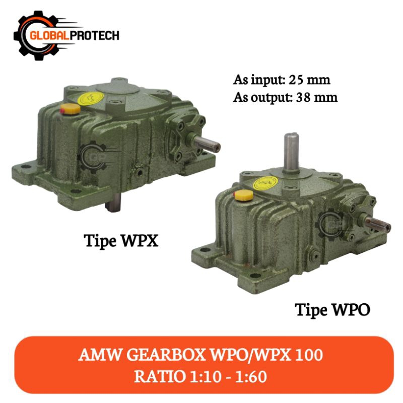 Jual Gearbox WPX 100 / WPO 100 AMW Speed Reducer Wormgear Ratio 1:10-1: ...