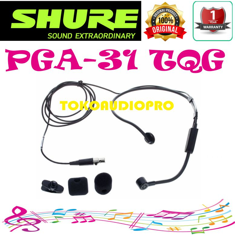 Jual Shure PGA31 Headset Condenser Microphone Model Bando Original ...