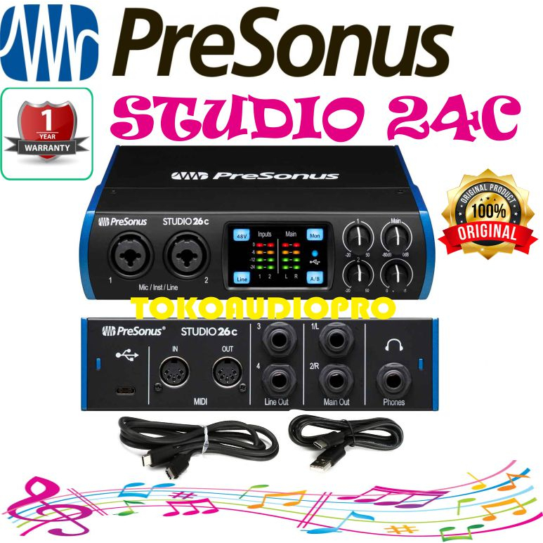 Jual PreSonus Studio 24C Audio Interface USB Soundcard | Shopee Indonesia