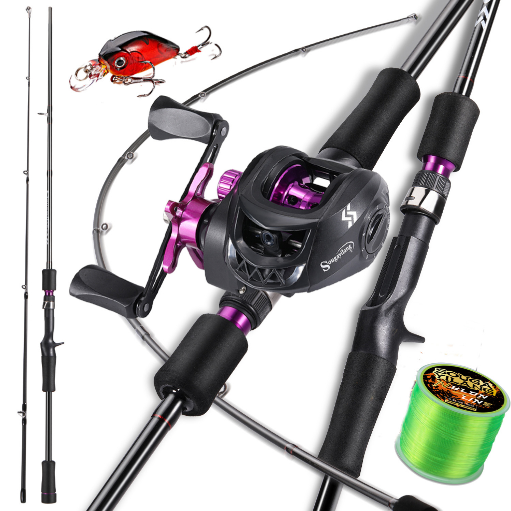 Jual Joran Pancing Set 1.8M 2.1M 2 Sections Fishing Rod With 7.2:1 Gear ...