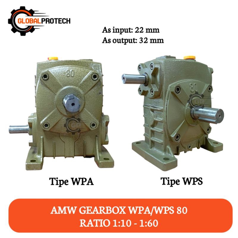 Jual Gearbox WPA 80 / WPS 80 Merk AMW Rasio 1:10-1:60 Trans Gear Speed ...