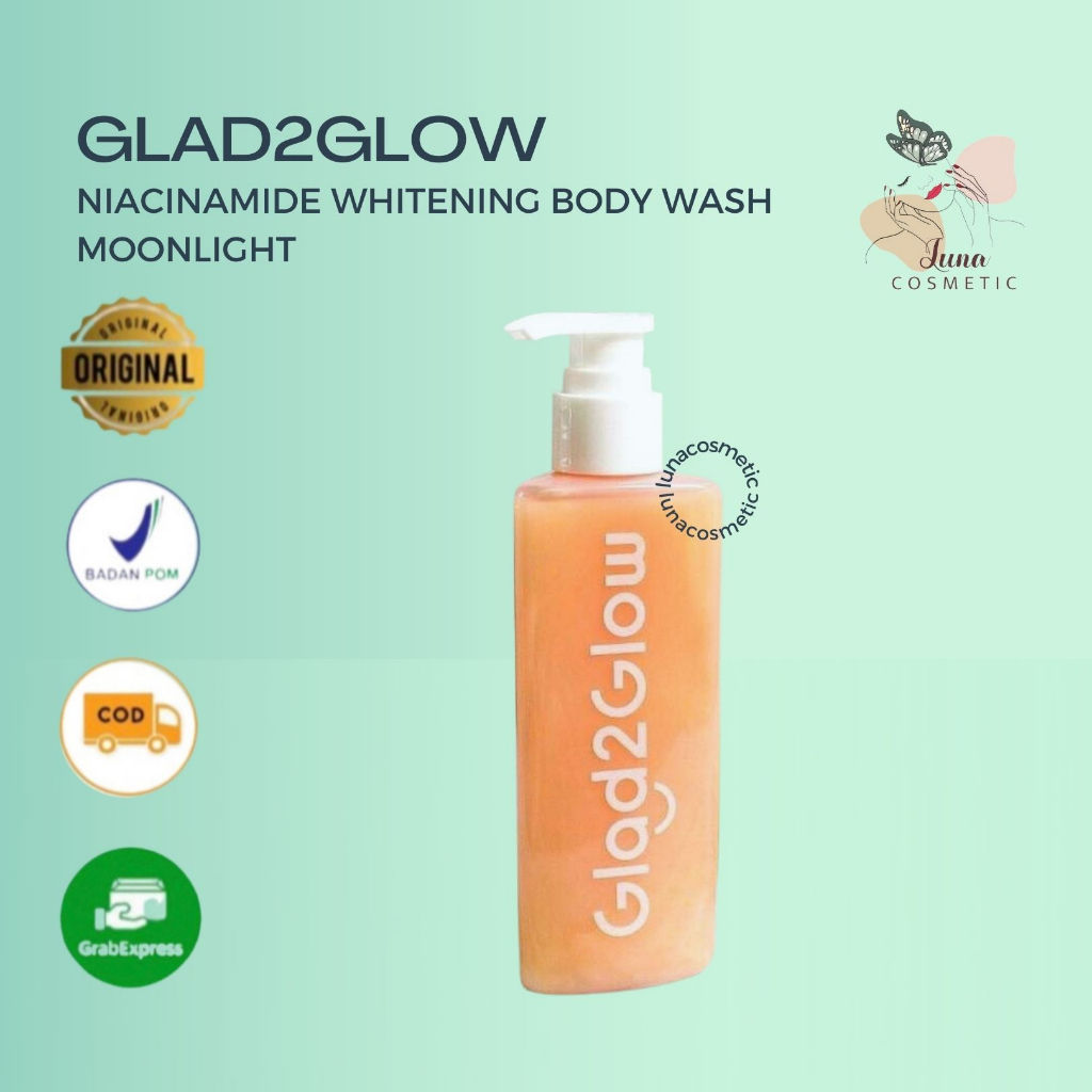 Jual GLAD2GLOW NIACINAMIDE WHITENING BODY WASH [MOONLIGHT] 190ML ...