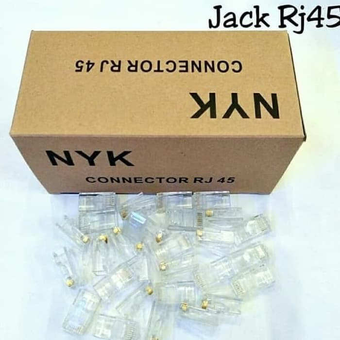 Jual Konektor RJ45 NYK CAT5E Jack Connector RJ 45 CAT 5E 1 BOX ISI 100 ...