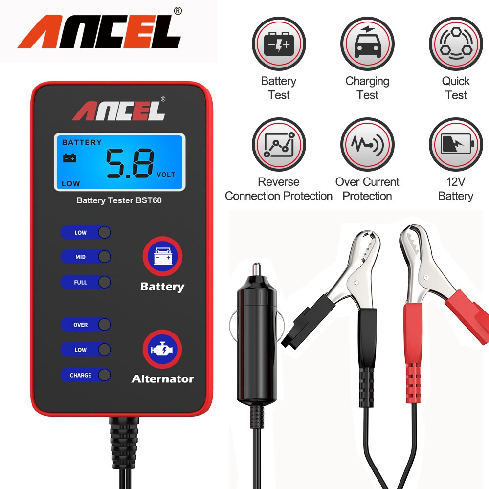 Jual ANCEL BST60 12V Car Battery Tester Motorcycle Battery Tester 12V ...