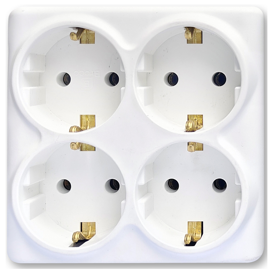 Jual Broco Electrical 13840 Four Way Adapter Plug with Earth | Shopee ...
