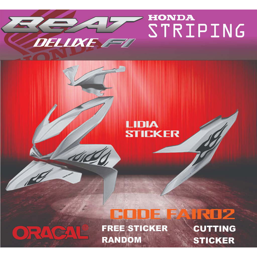 Jual STRIPING BEAT DELUXE STIKER BEAT MOTIF API BAHAN ORACAL CUTTING ...
