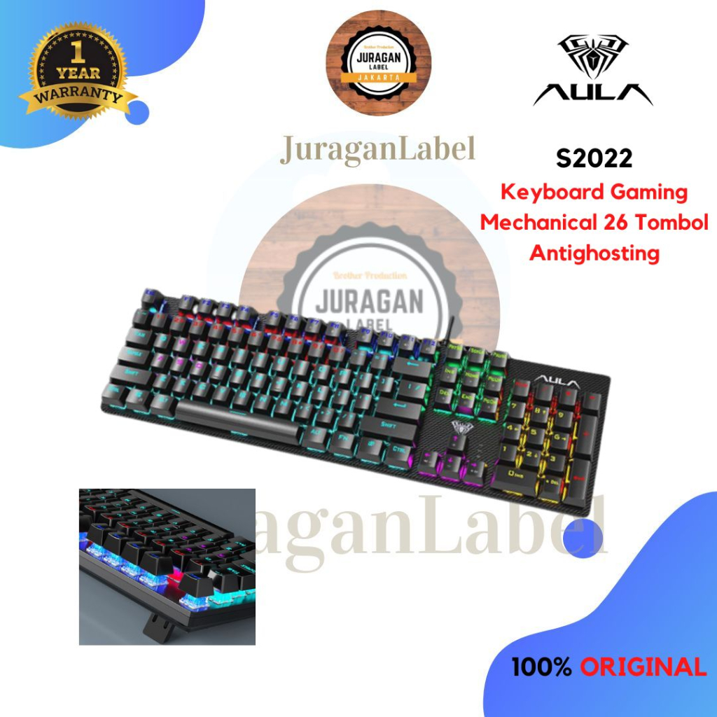 Jual Keyboard Gaming Aula S2022 Mechanical 26 Tombol Anti Ghosting | Shopee Indonesia