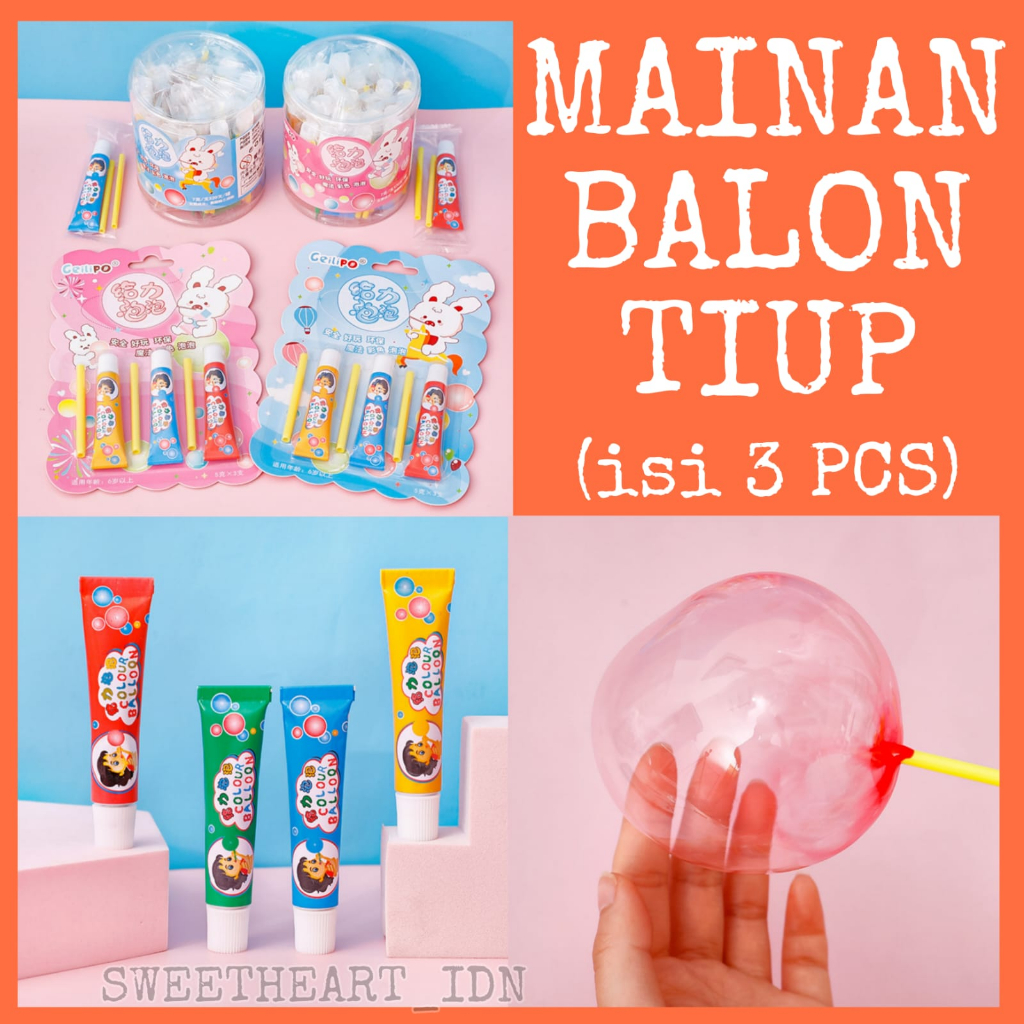 Jual 3PCS 1 SET Mainan balon tiup anak PREMIUM | Shopee Indonesia