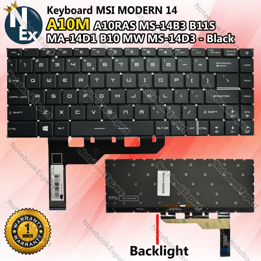 Jual KEYBOARD MSI MODERN 14 A10M A10RAS MS-14B3 B11S MA-14D1 B10 MW MS-14D3 | Shopee Indonesia