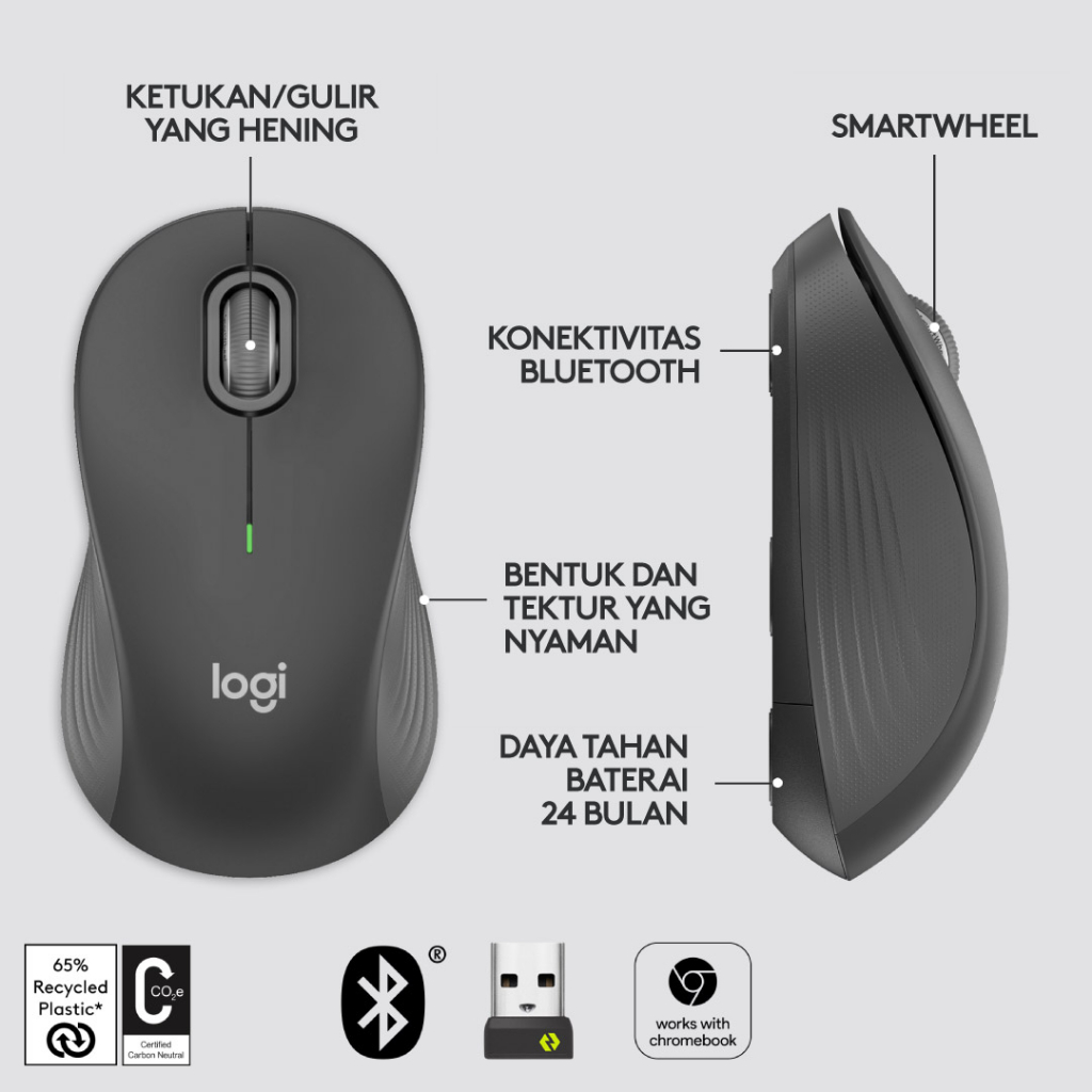 Jual Logitech Signature M550 L Mouse Wireless Bluetooth Silent Clicks Smartwheel Scrolling ...