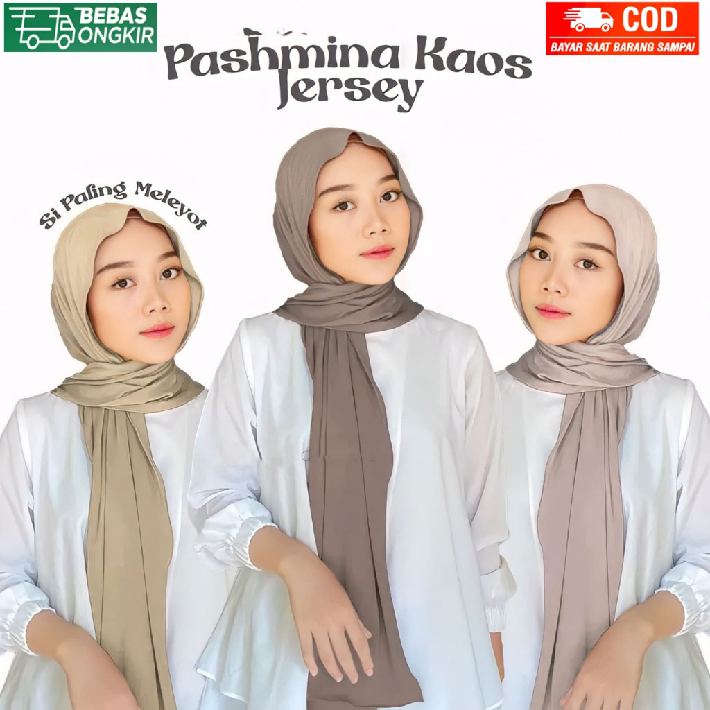Jual 𝐃𝐕𝐂 - Pashmina Jersey Premium Spandex Jilbab Hijab Jersey Polos ...