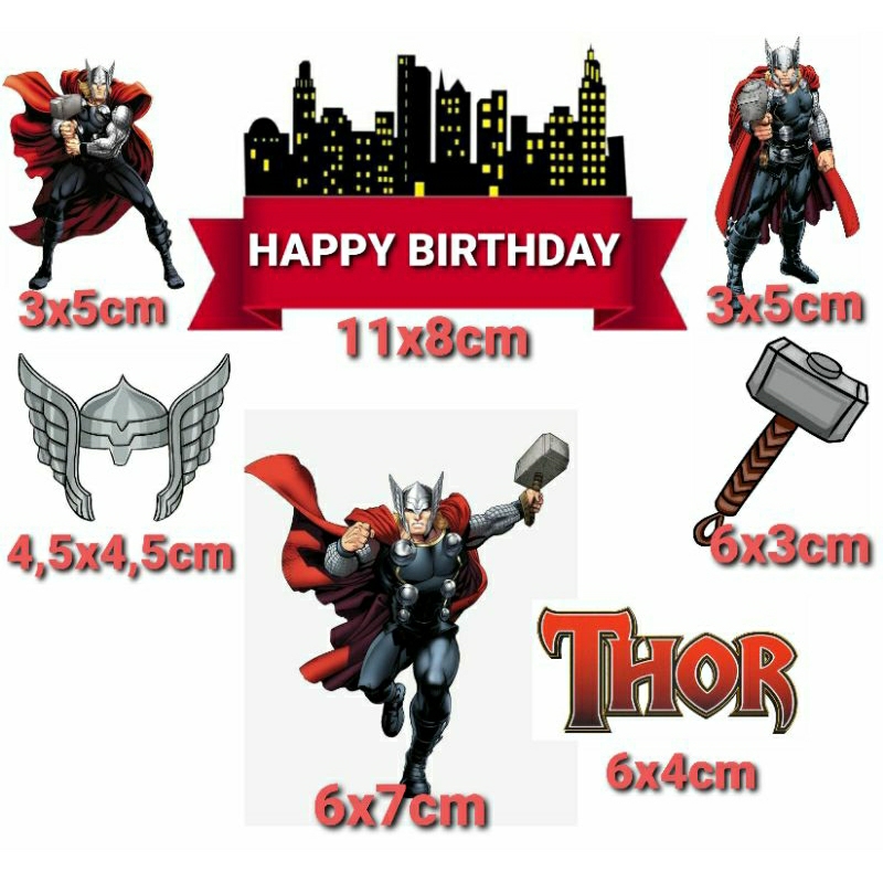 Jual Topper Cake/Hiasan Kue Tambah Nama, Motif Thor | Shopee Indonesia