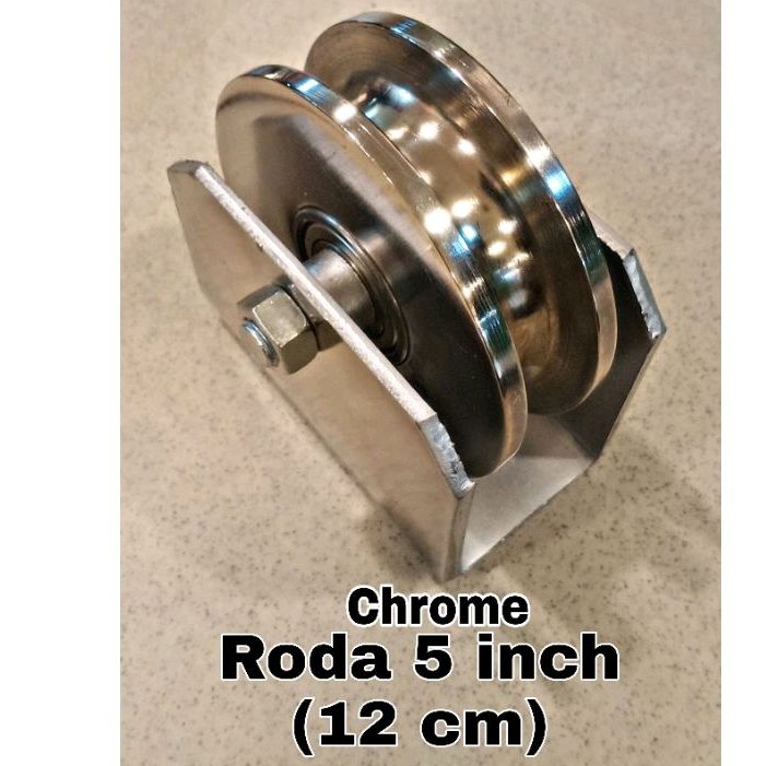 Jual Roda gerbang Super/Bubut Ukuran 5 inch/12cm bahan besi As ...