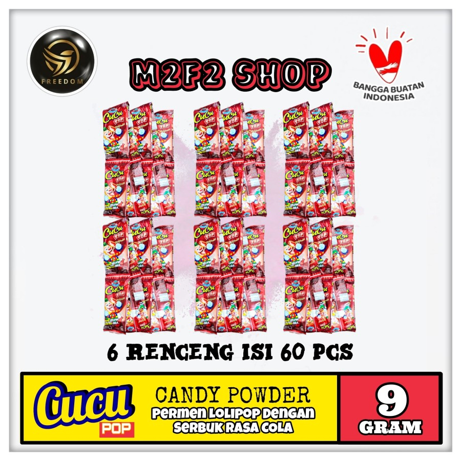 Jual Cucu Pop Permen Lollipops Dengan Serbuk Rasa Cola - 9 gr (Kemasan ...