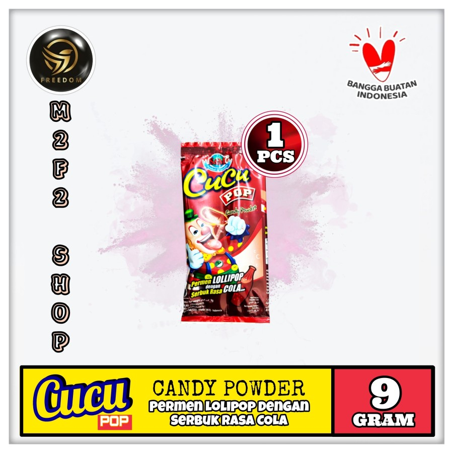 Jual Cucu Pop Permen Lollipops Dengan Serbuk Rasa Cola - 9 gr (Kemasan ...