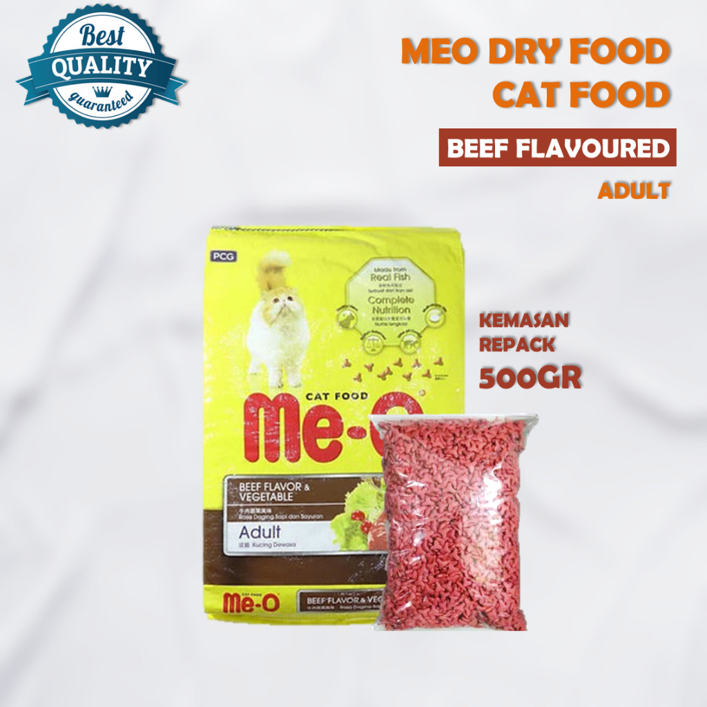 Jual Makanan Kucing Kering Dewasa Me-O Beef Kemasan 500 gr Meo adult ...