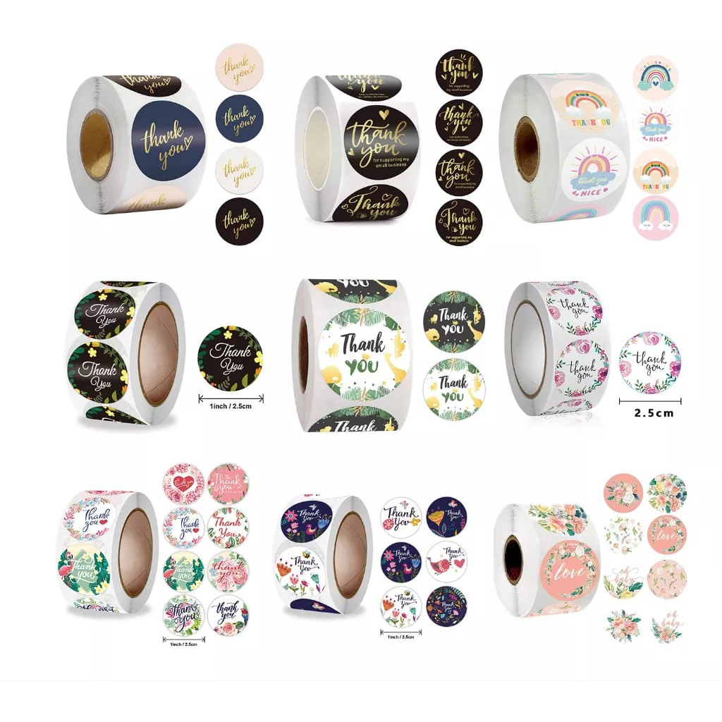 Jual (500 pcs) STIKER Label THANK YOU For Your Order stiker hampers ...