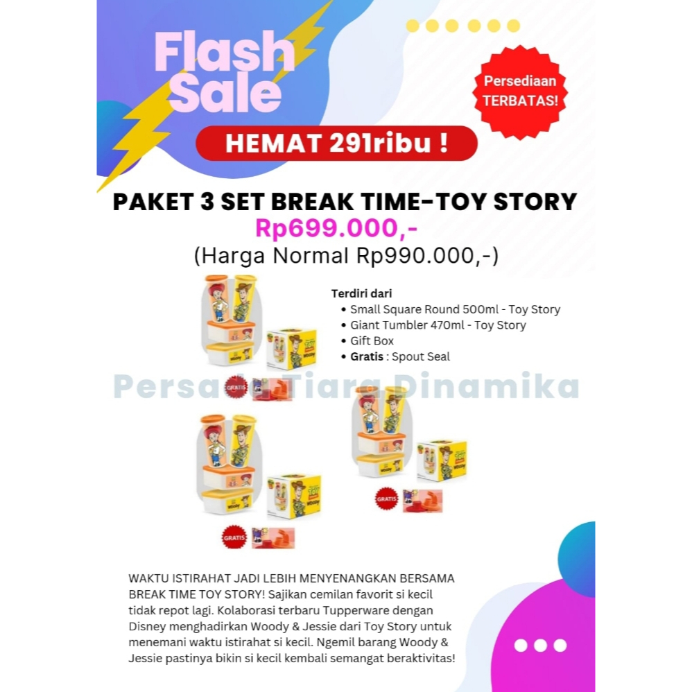 Jual PAKET 3 SET BREAK TIME - TOY STORY(SMALL SQUARE ROUND & GIANT ...