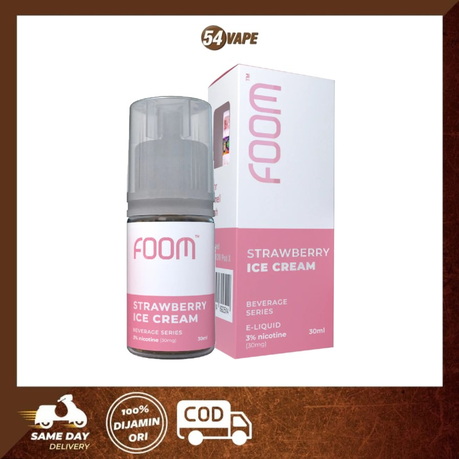 Jual Liquid FOOM Saltnic Strawberry Ice Cream 30ml 30mg | Shopee Indonesia