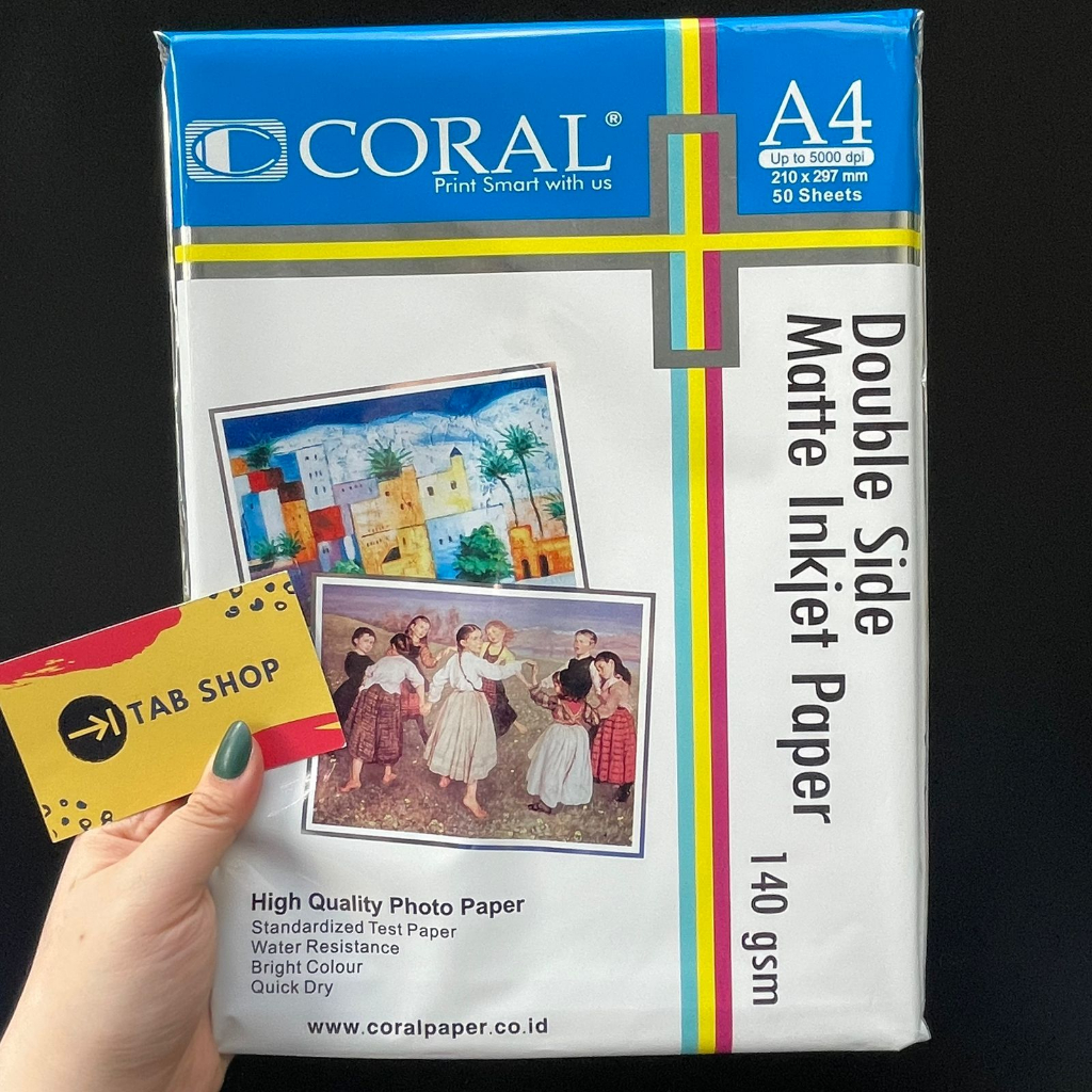 Jual TAB SHOP - CORAL DOUBLE SIDE MATTE INKJET PAPER 140 GSM A4 50 ...