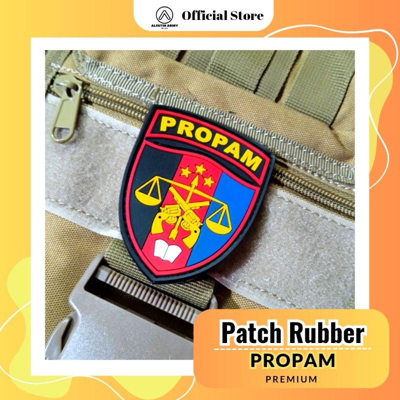 Jual ALFATIH ARMY Patch Rubber Propam Premium Tebal Karet Ada Velcro ...