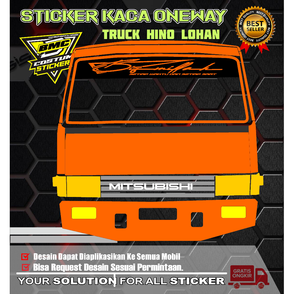 Jual STICKER CUTTING KACA DEPAN TRUCK FUSO/STIKER VARIASI BISMILLAH ...