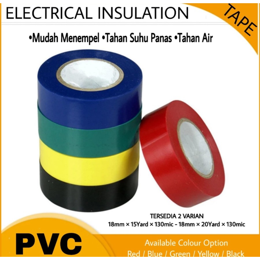 Jual Isolasi Listrik ABC Solasi Listrik Kabel PVC 18/13meter 20/15yard ...