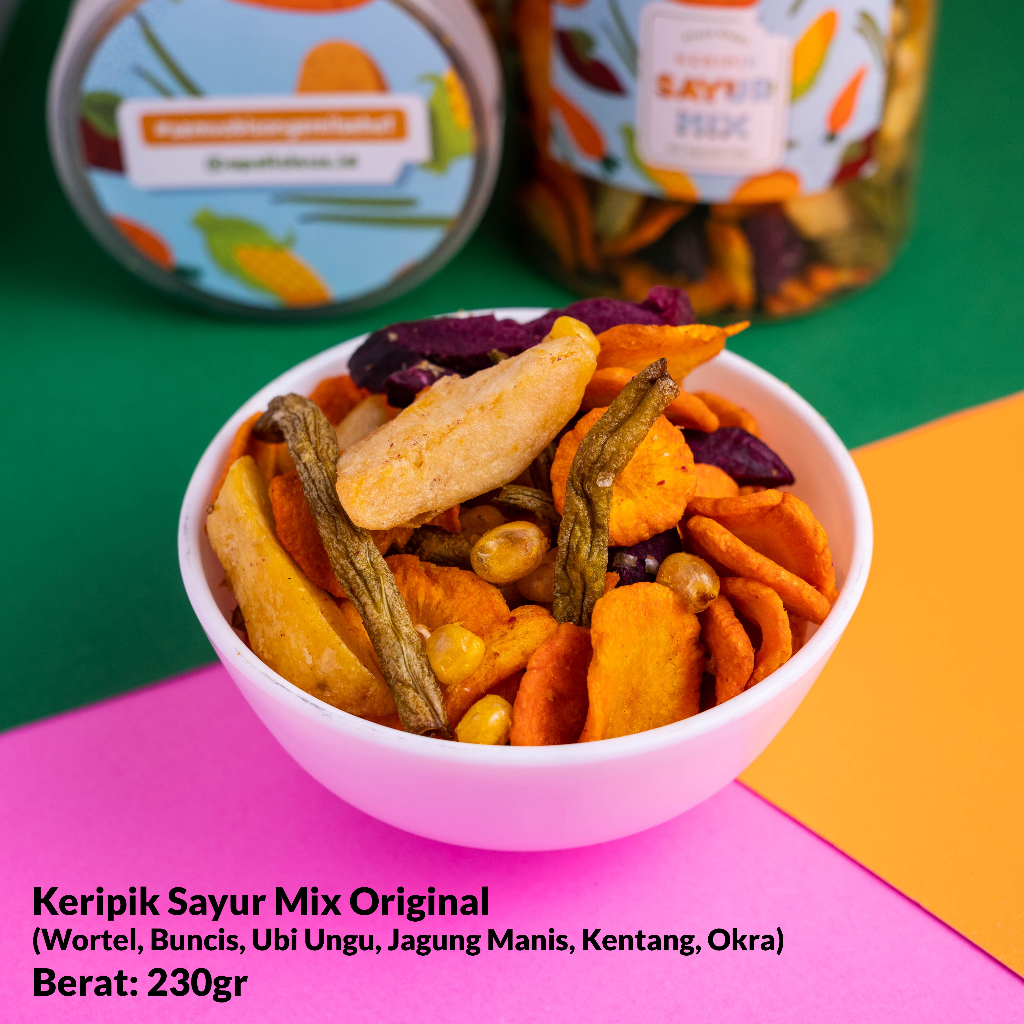 Jual APELICIOUS KERIPIK SAYUR MIX / BUAH MIX TOPLES (Wortel, Okra ...