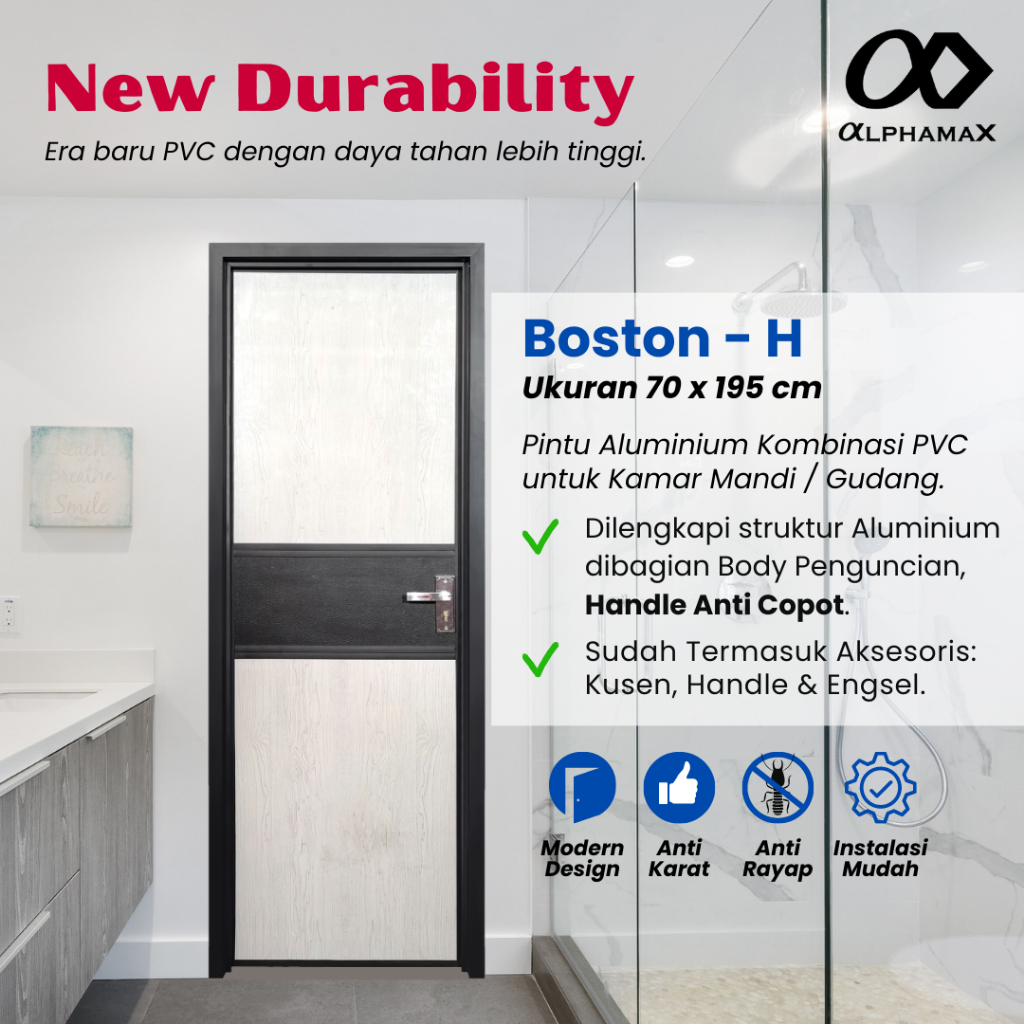 Jual ALPHAMAX Boston - H Pintu Rumah Pintu Kamar Mandi Pintu Gudang ...