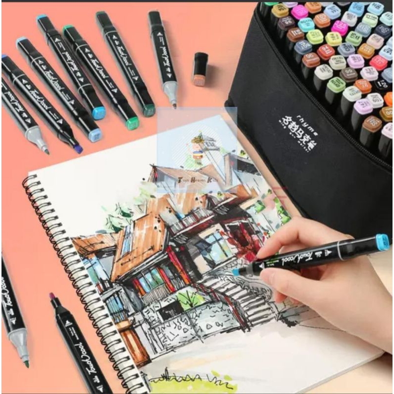 Jual Spidol 120 Warna Anak Gambar Sketsa Twin Marker Sketch Copic ...