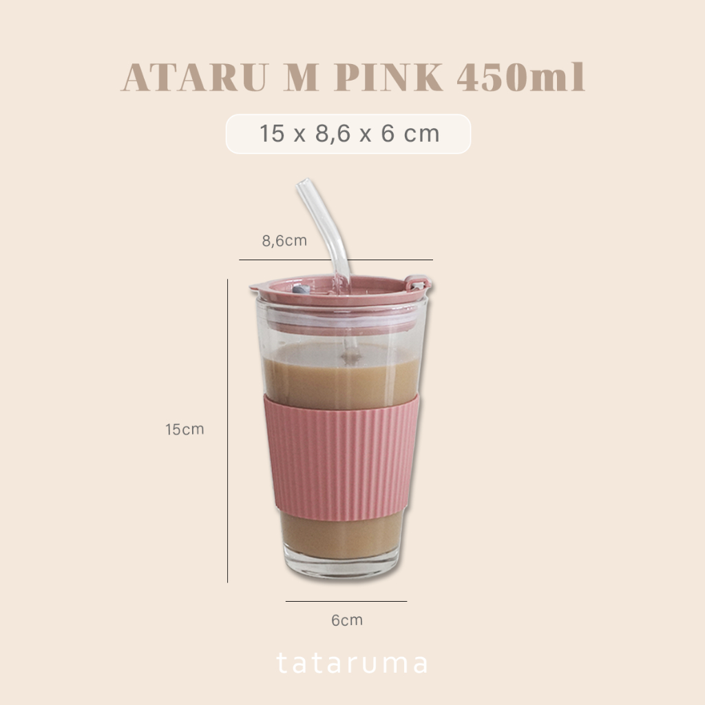Jual TATARUMA Ataru - Tumbler Gelas Kaca Tahan Panas Dingin Anti Bocor ...