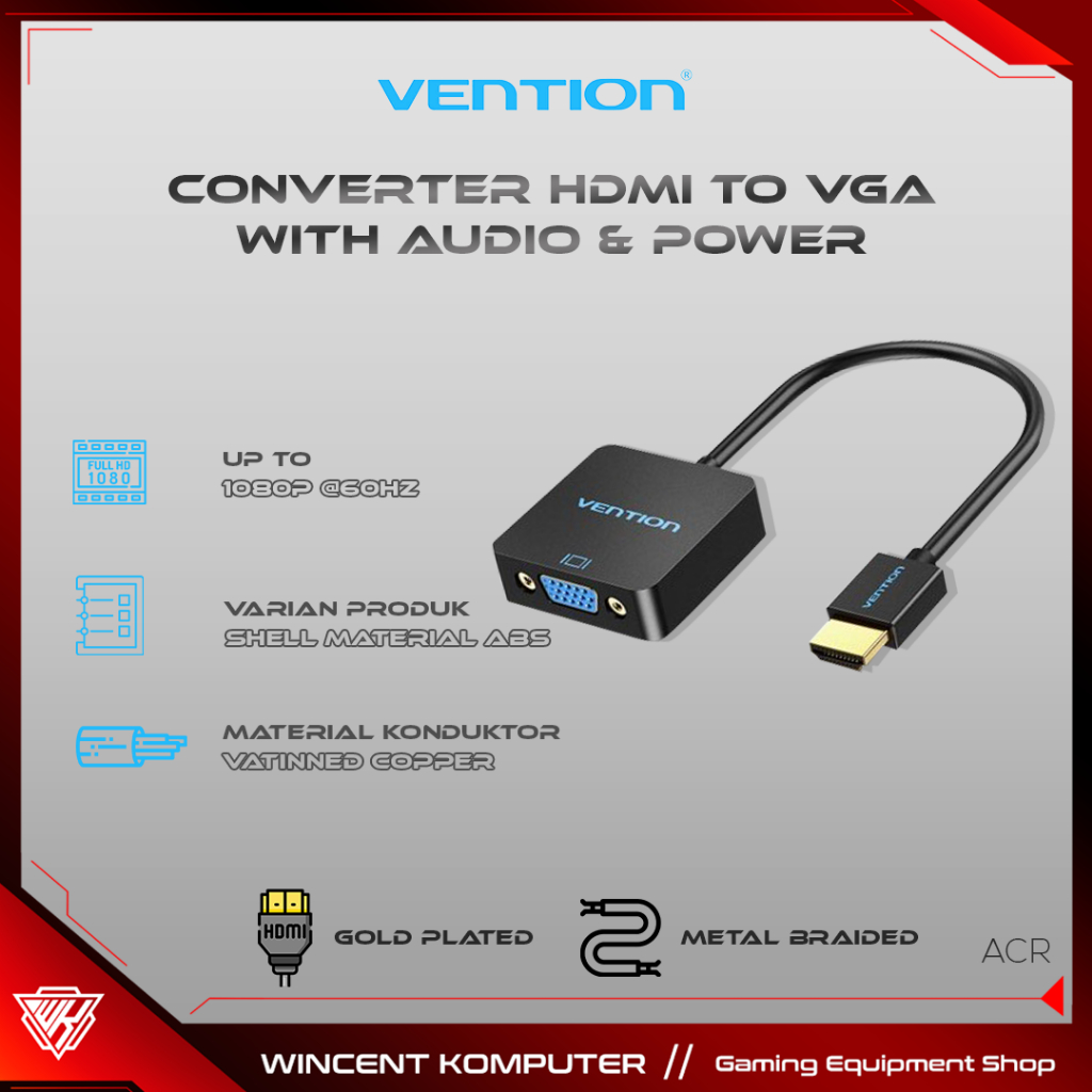 Jual Vention ACRBB HDMI to VGA Converter with Audio & Power | Shopee ...