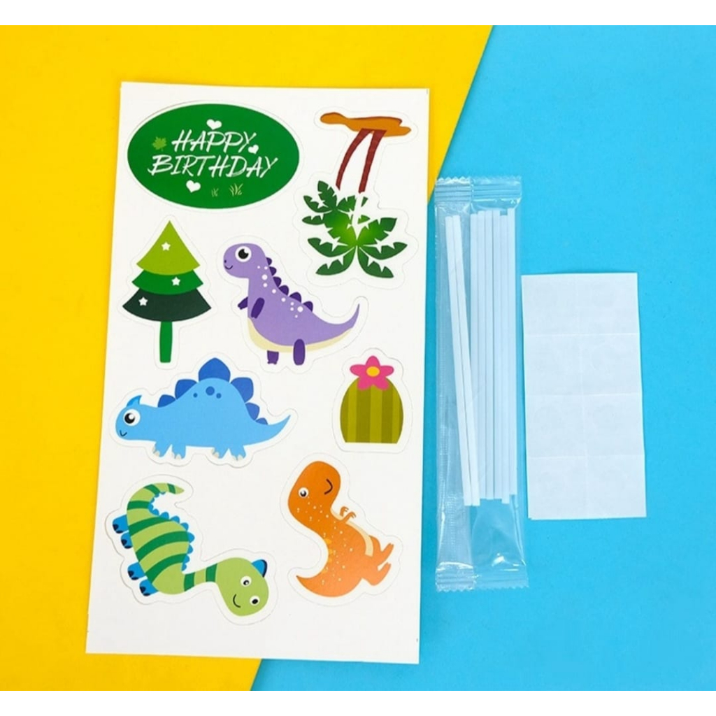 Jual Cake Topper / Topper Kue HBD / Happy Birthday Dino / Dinosaur ...