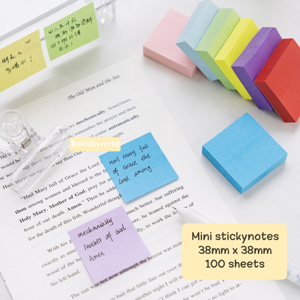 Jual Sticky note warna Makaron Kotak Kecil Stik Mini Koyak Indeks N ...