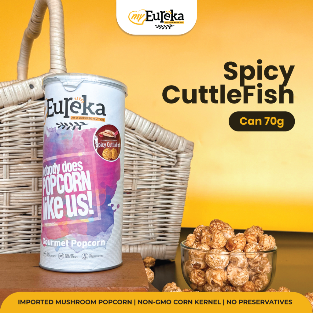 Jual Snack Cemilan Eureka Popcorn rasa Spicy Cuttlefish | Makanan ...